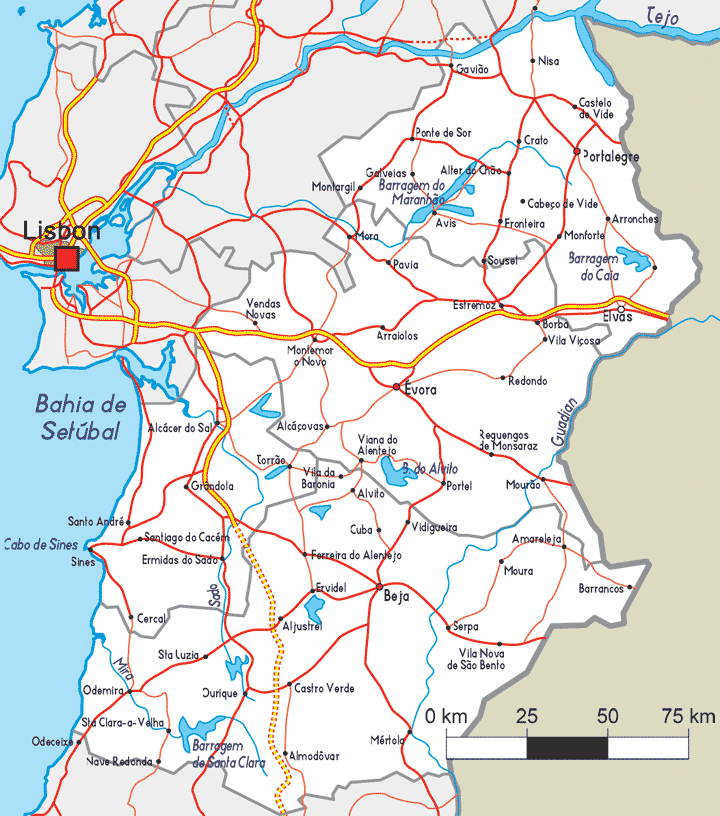 Map of the Alentejo | Portugal Travel Guide